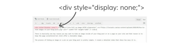 How to hide an image in your blog post - Ivory Mix
