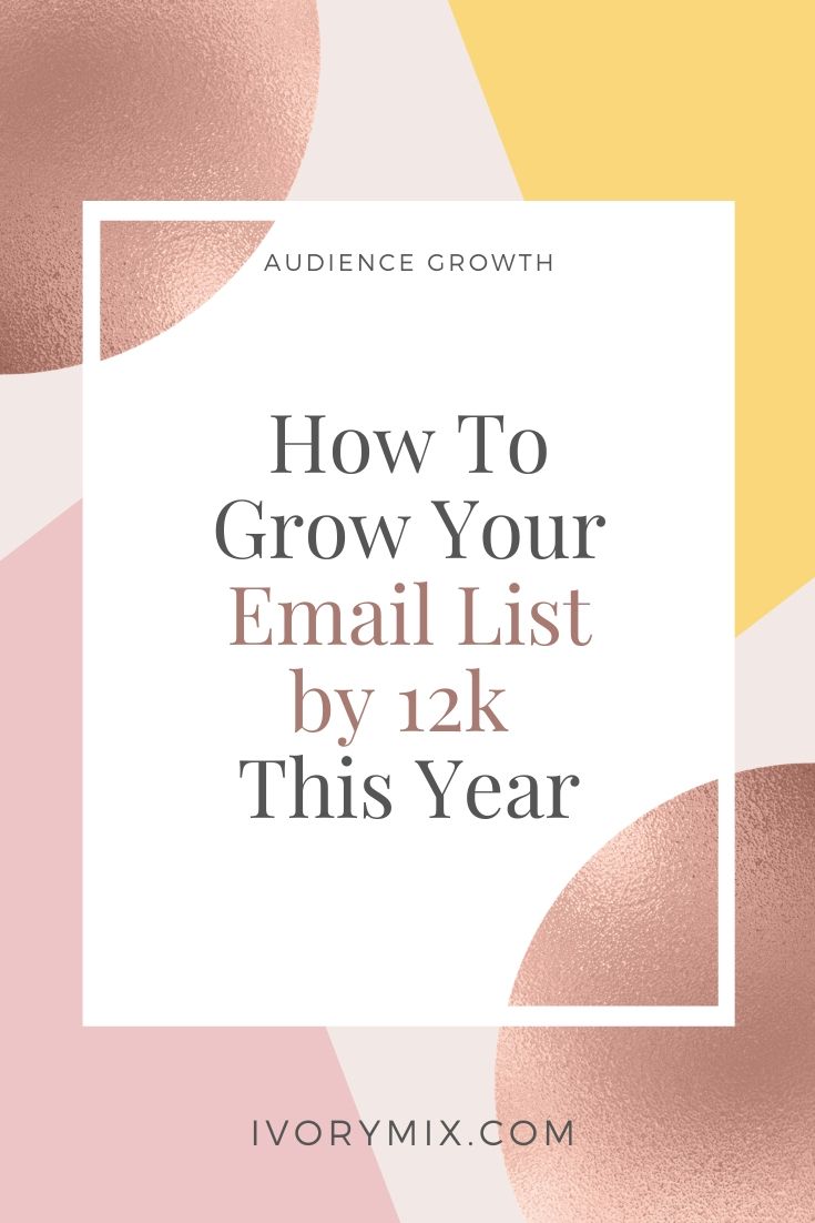 How To Grow Your Email List by 12k This Year - Ivory Mix