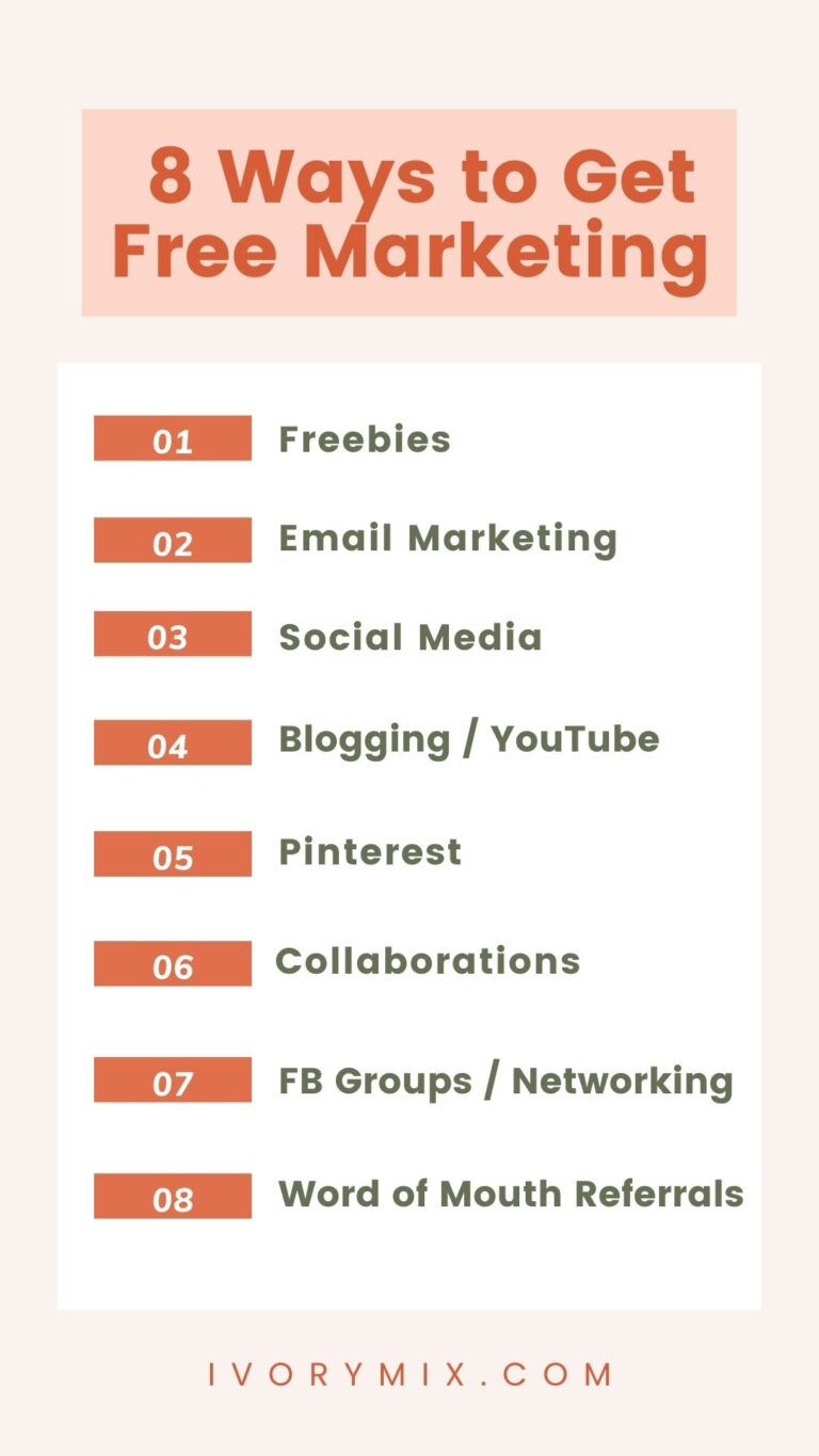8 Ways to Get Free Marketing for Your Business - Ivory Mix