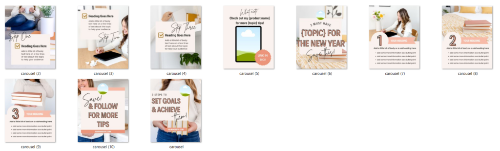 Instagram Carousel Tutorial Canva Template