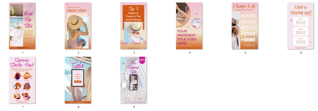 Pinterest Blog Pins and List Pin Canva Templates