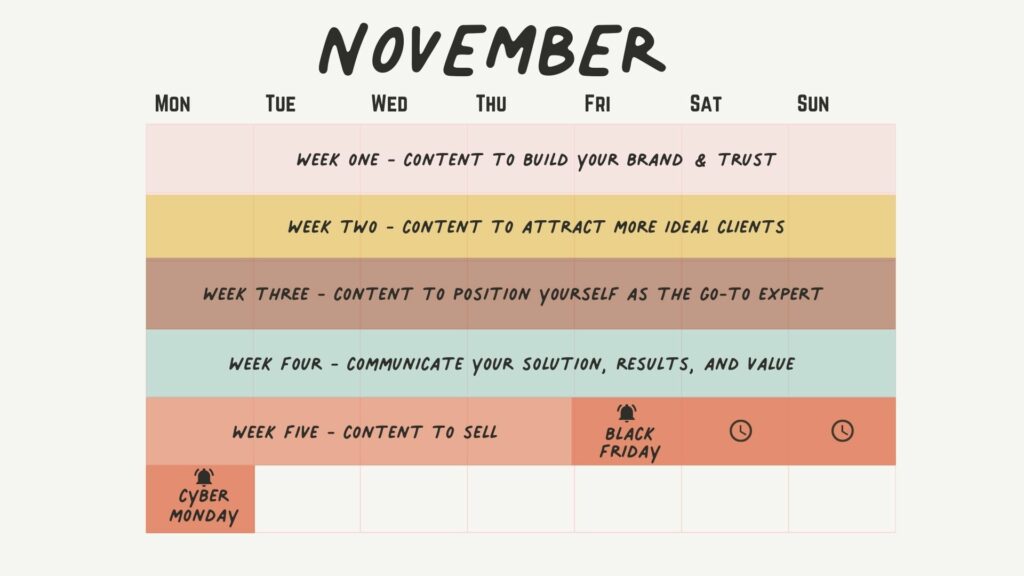 How to create a content calendar for November - Ivory Mix
