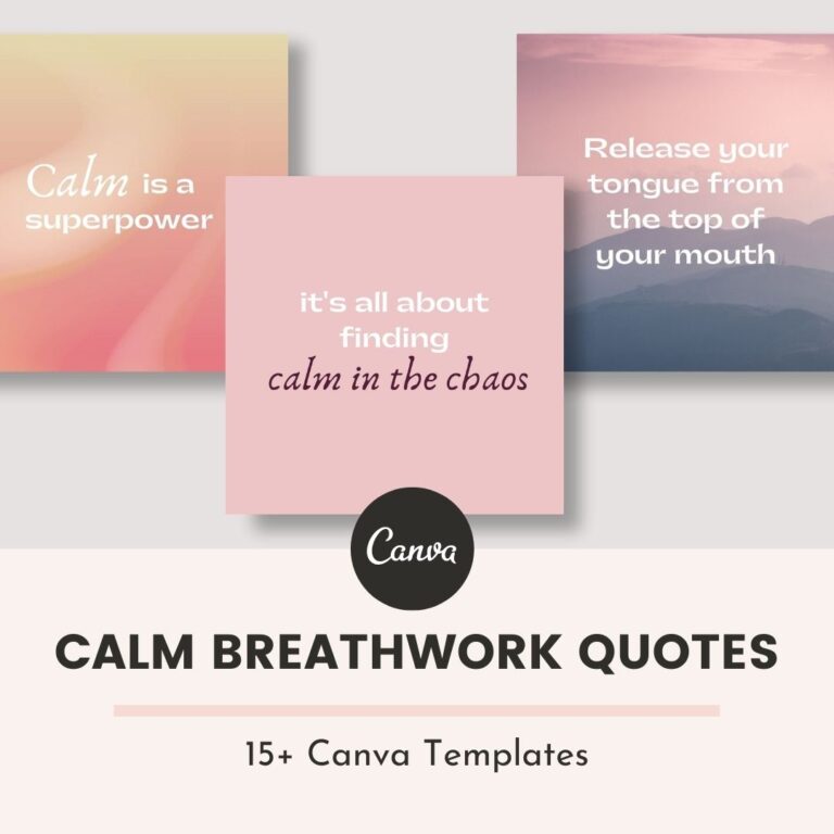 Calm Breathwork Quotes (15+ Canva templates) - Ivory Mix