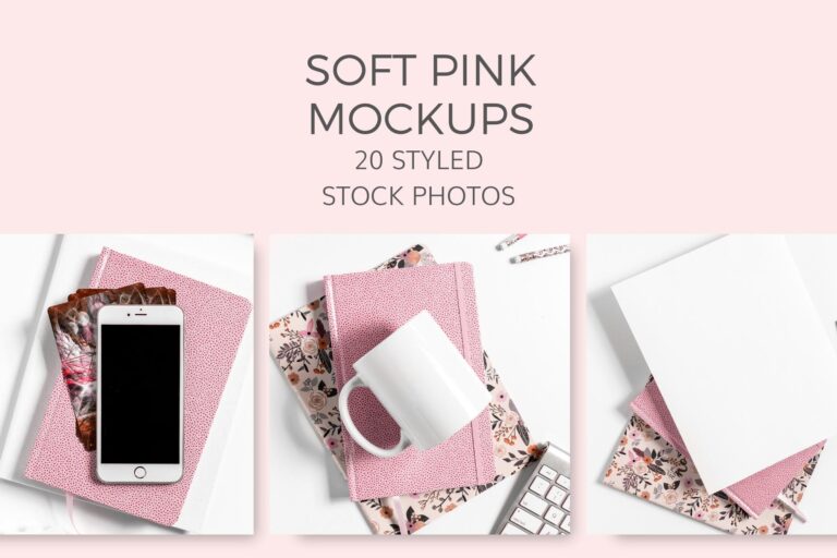 Soft Pink Mockups (20 Styled Stock Photos) - Ivory Mix