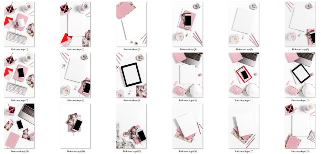 Soft Pink Mockups (20 Styled Stock Photos) - Ivory Mix