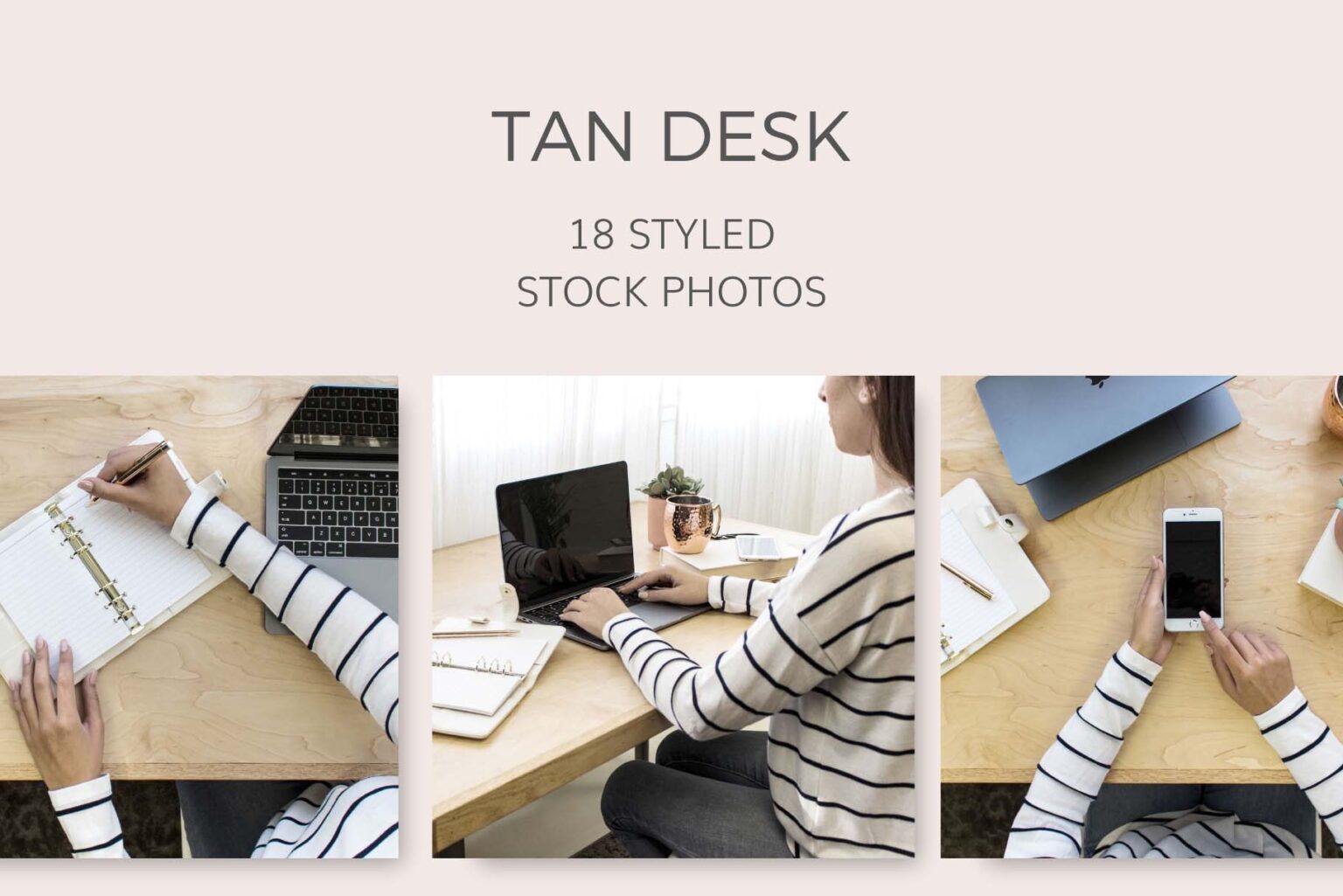 Tan Desk (18 Styled Stock Photos) - Ivory Mix