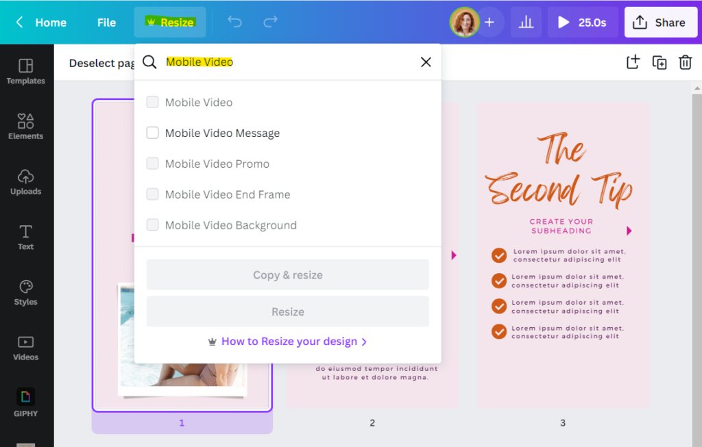 How to add MUSIC or VOICE OVER to Pinterest Idea Pins using CANVA ...