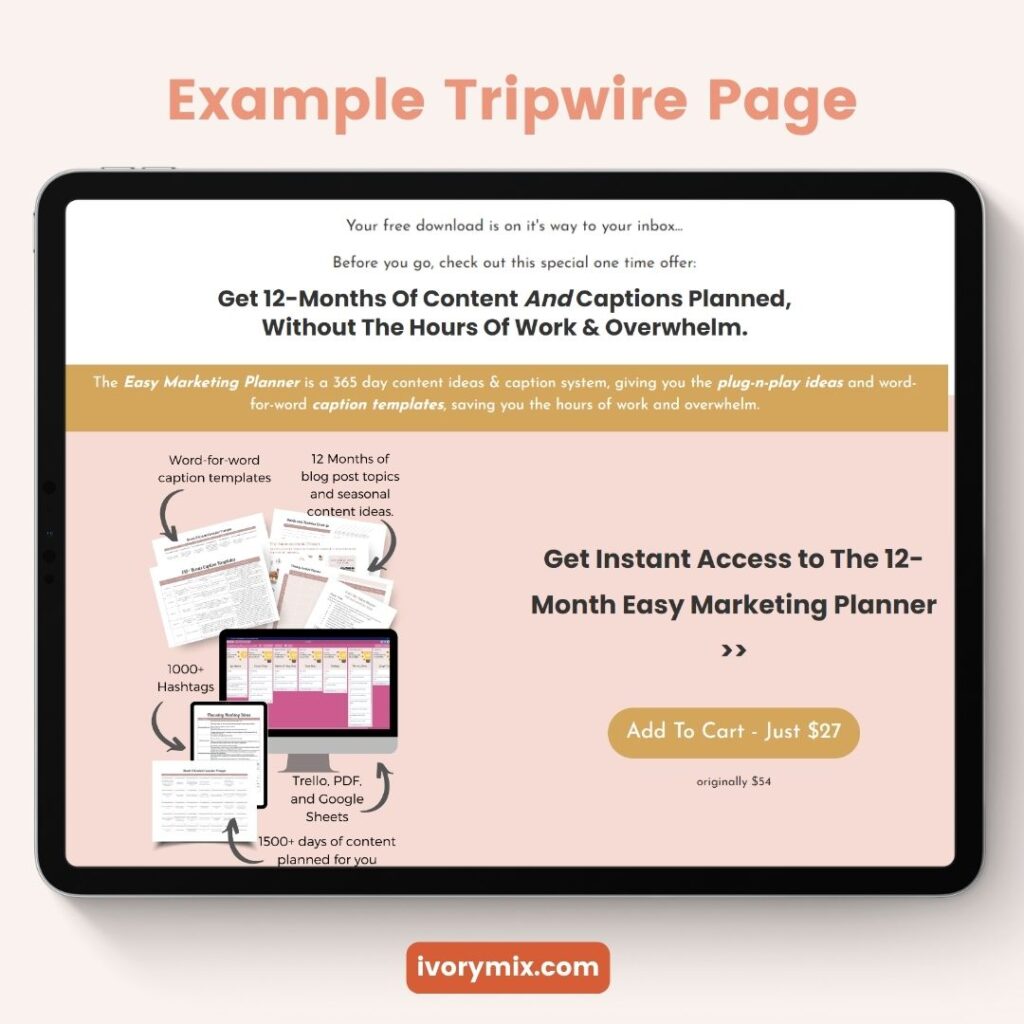 How to sell your first digital products with a tripwire and welcome sequence - Ivory Mix