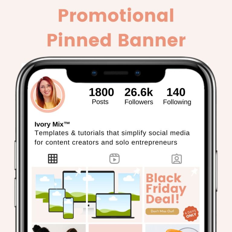 How to create a pinned 3-Part seamless banner on Instagram - Ivory Mix