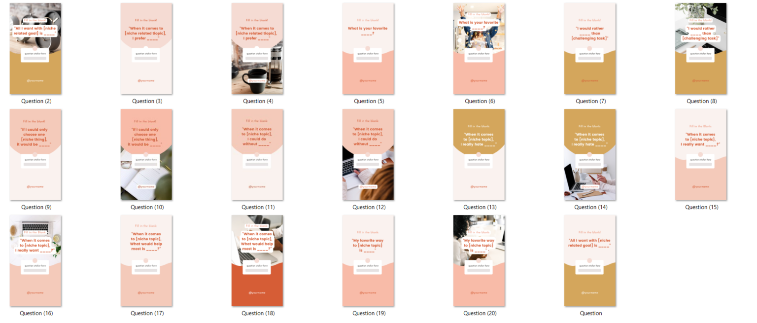 48 Instagram Story poll & question Canva templates - Ivory Mix