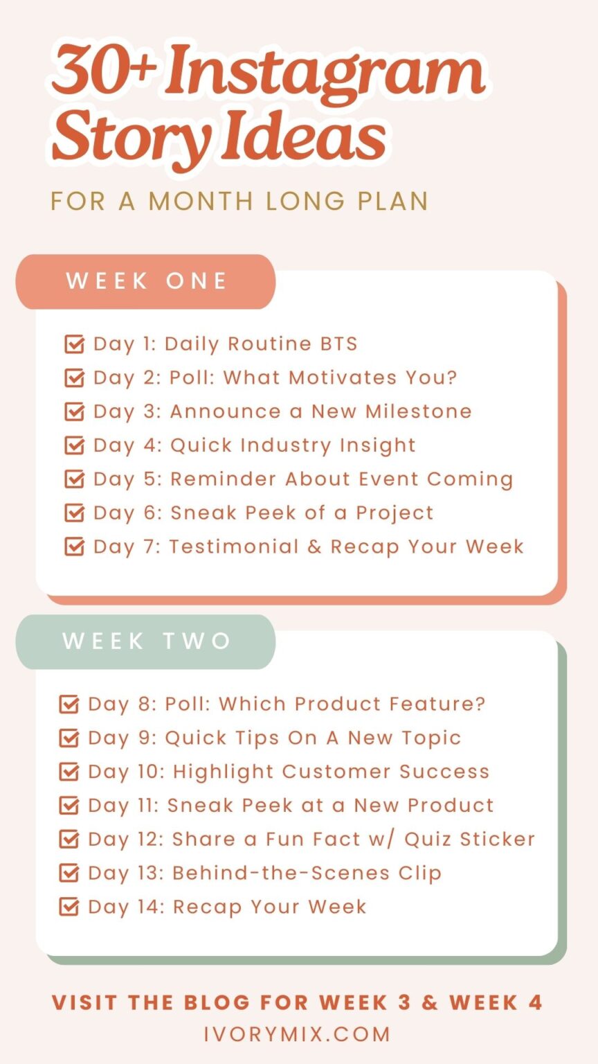 30+ Instagram Story Ideas & Prompts For a Monthly Plan to Boost Your ...